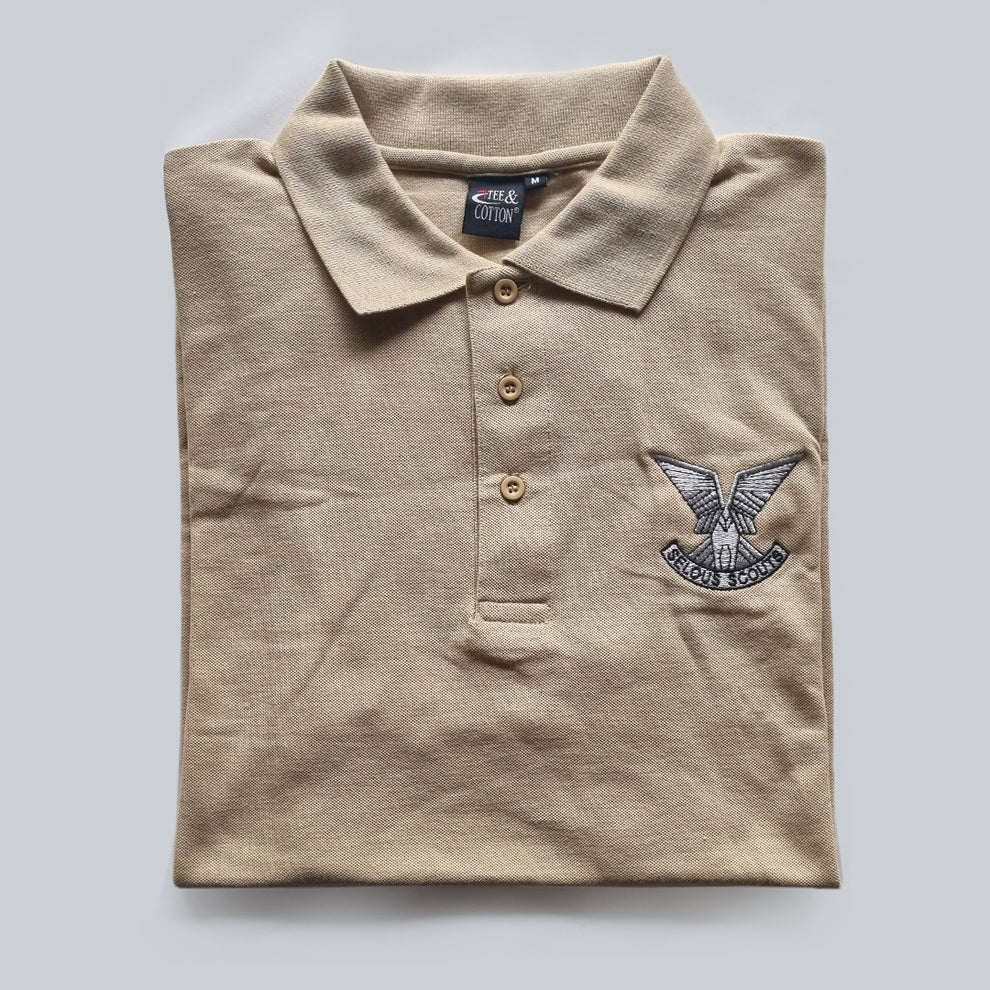 Golf Shirt - Beige - Selous Scouts logo – The Selous Scouts Regimental ...