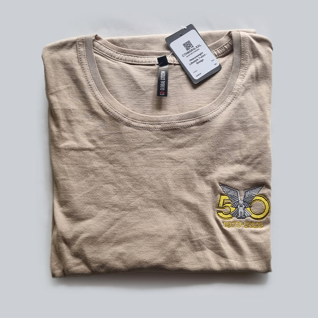 T-Shirt - Beige - Selous Scouts 50 Year logo – The Selous Scouts ...